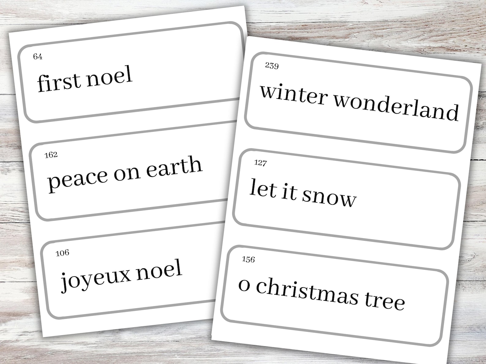 CHRISTMAS PHRASES FLASHCARDS Digital Download, 12 Large Vintage ...