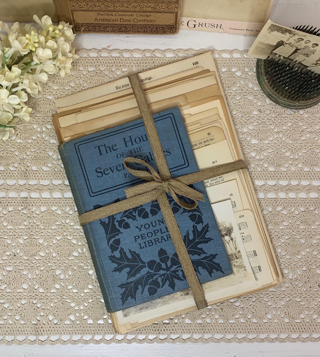 Junk Journal Starter Kit, Antique Journal Cover and Genuine Antique ...