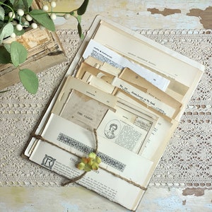 PAPER BUNDLE 50 Pc Vintage, Genuine Old Ephemera, Book Pages, Sheet ...