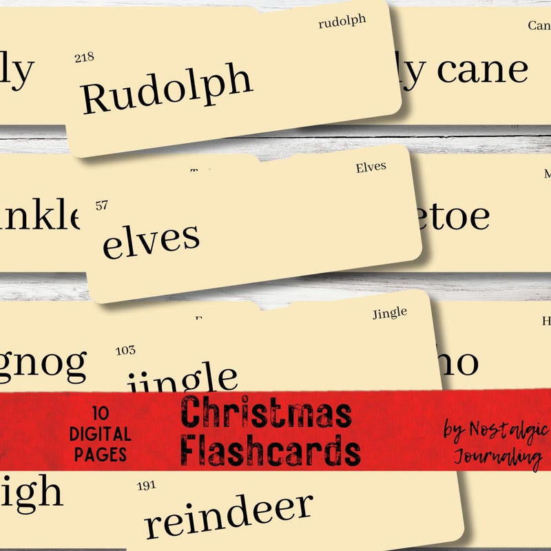 Flash Card Christmas Word - Etsy