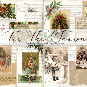 TIS THE SEASON Digital Download Christmas Paper Collection for Junk ...