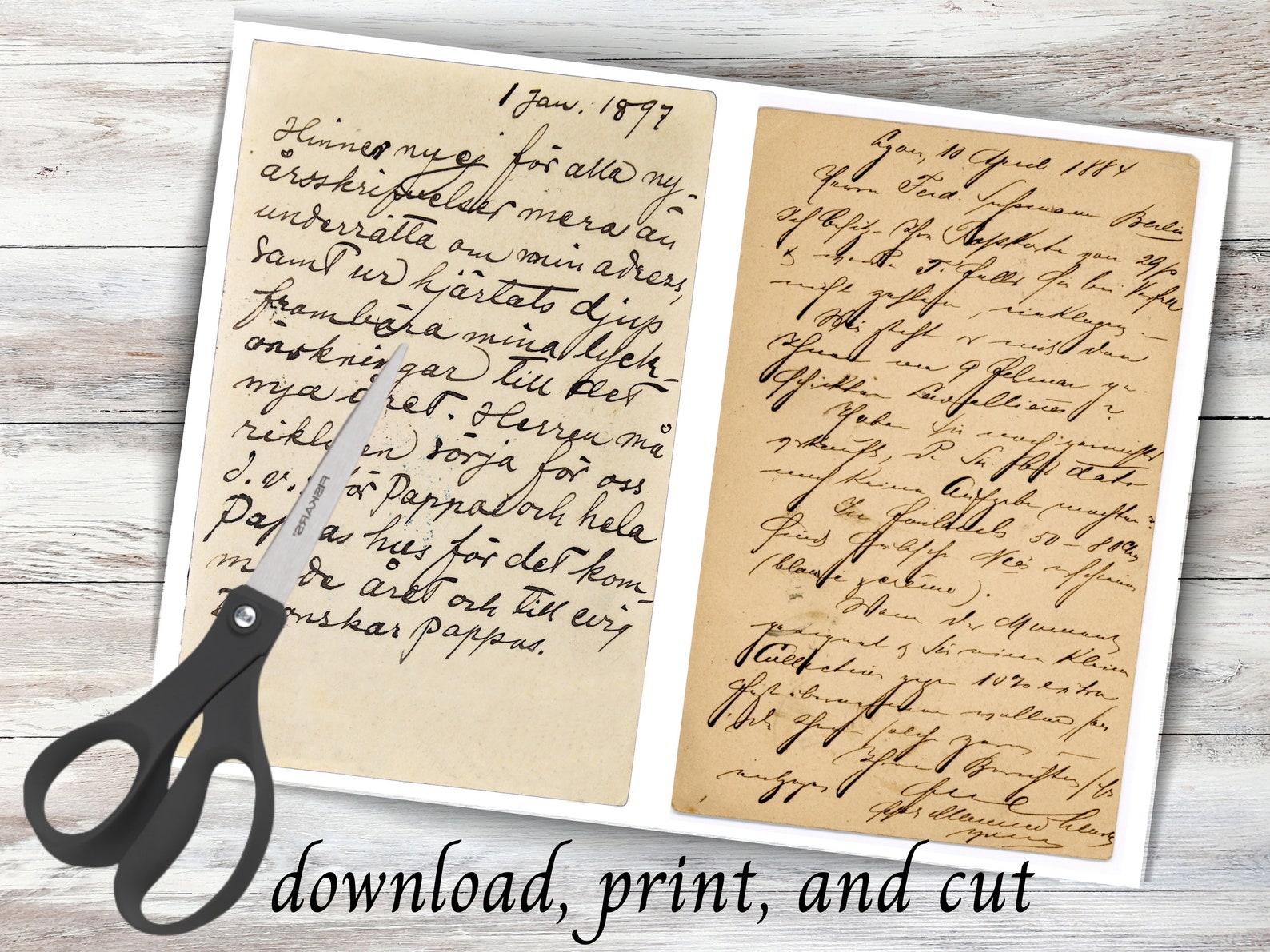 HANDWRITTEN LETTERS Digital Download, Printable Aged Letters for Junk ...