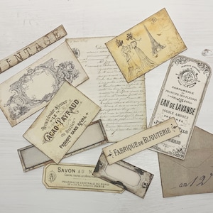 FRENCH FLAIR Snippets Digital Download, Ephemera Junk Journal Fussy ...