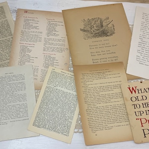 PAPER BUNDLE 60 or 100 Pc Vintage, Genuine Old Ephemera, Book Pages ...