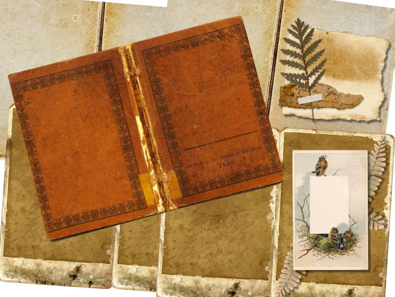 Printable JOURNAL COVERS, 25 Vintage Book Covers for Junk Journaling ...