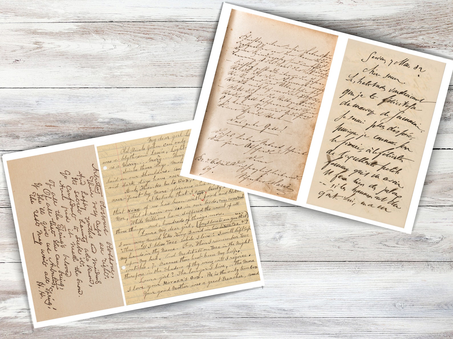HANDWRITTEN LETTERS Digital Download, Printable Aged Letters for Junk ...
