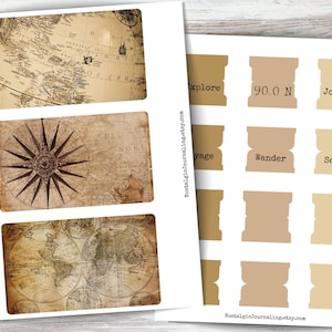 Travel Tags, WANDERLUST Tag Kit, Printable Junk Journaling Tags Card ...