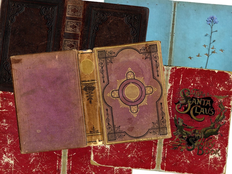 Printable JOURNAL COVERS, 25 Vintage Book Covers for Junk Journaling ...
