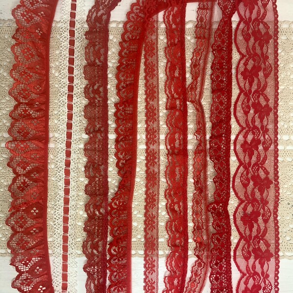 Red Lace - Etsy