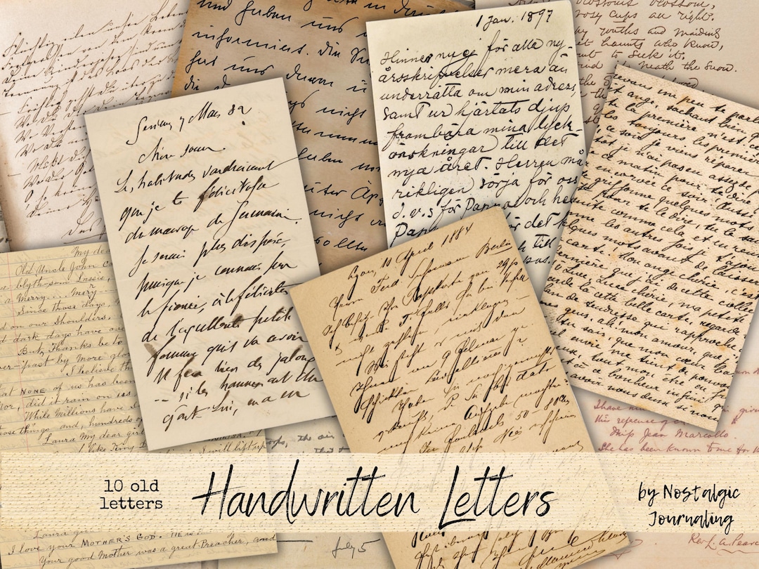 HANDWRITTEN LETTERS Digital Download, Printable Aged Letters for Junk ...