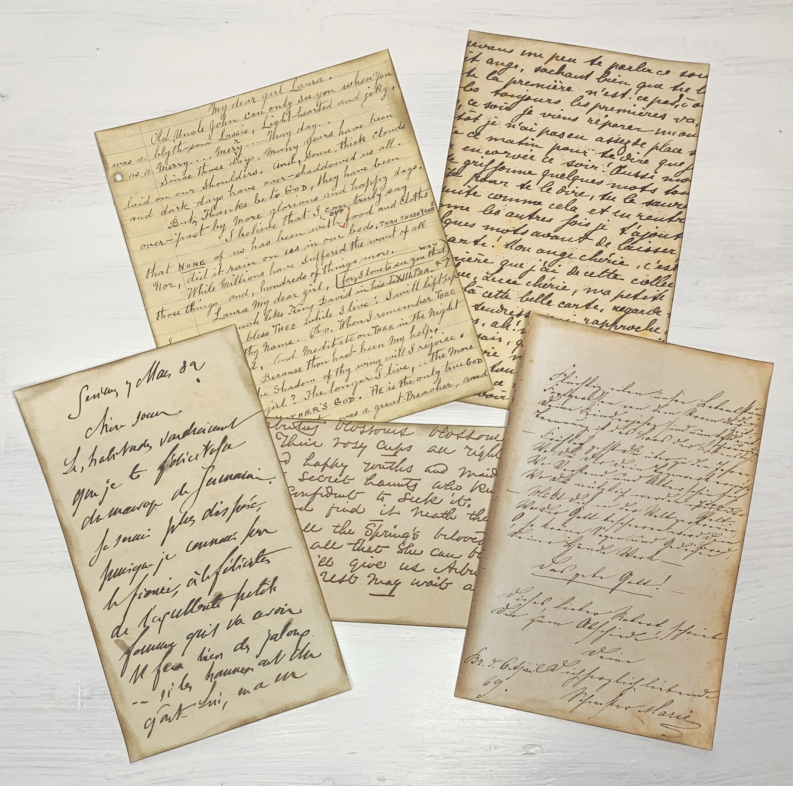 HANDWRITTEN LETTERS Digital Download, Printable Aged Letters for Junk ...