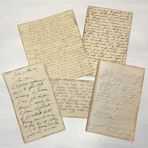 HANDWRITTEN LETTERS Digital Download, Printable Aged Letters for Junk ...