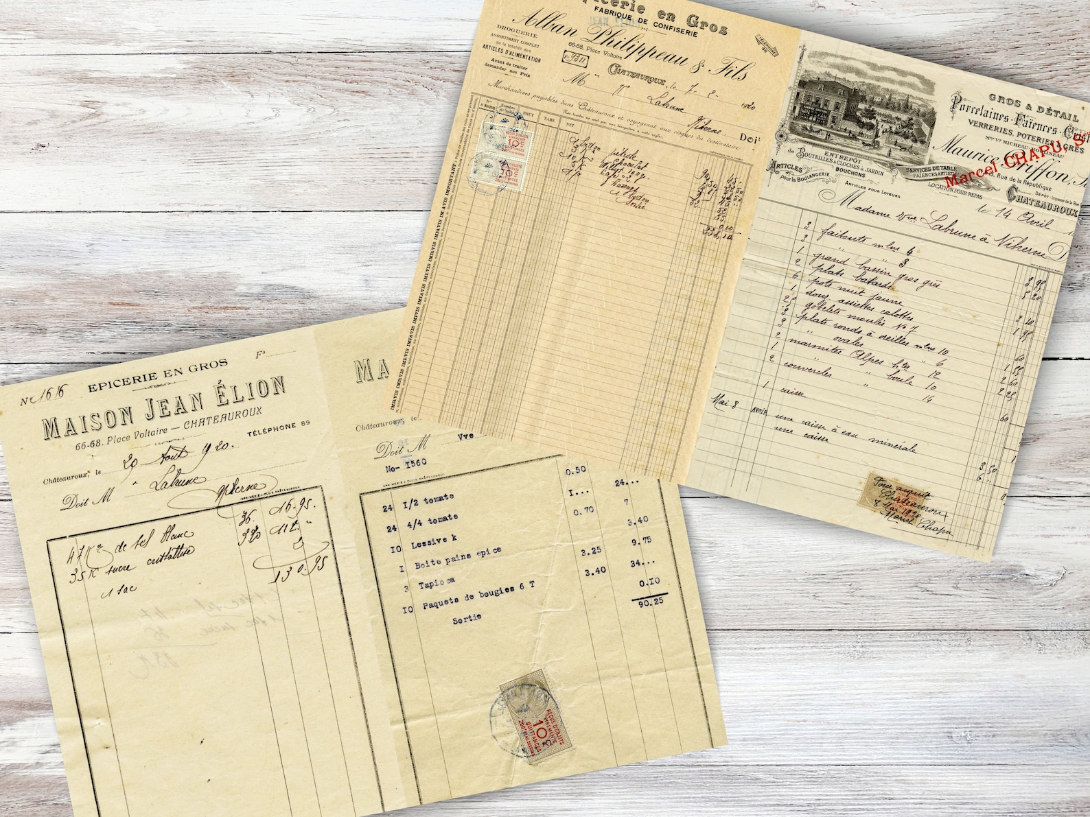 VINTAGE EPHEMERA RECEIPTS Digital Download Kit, 7 Pages of Printable ...