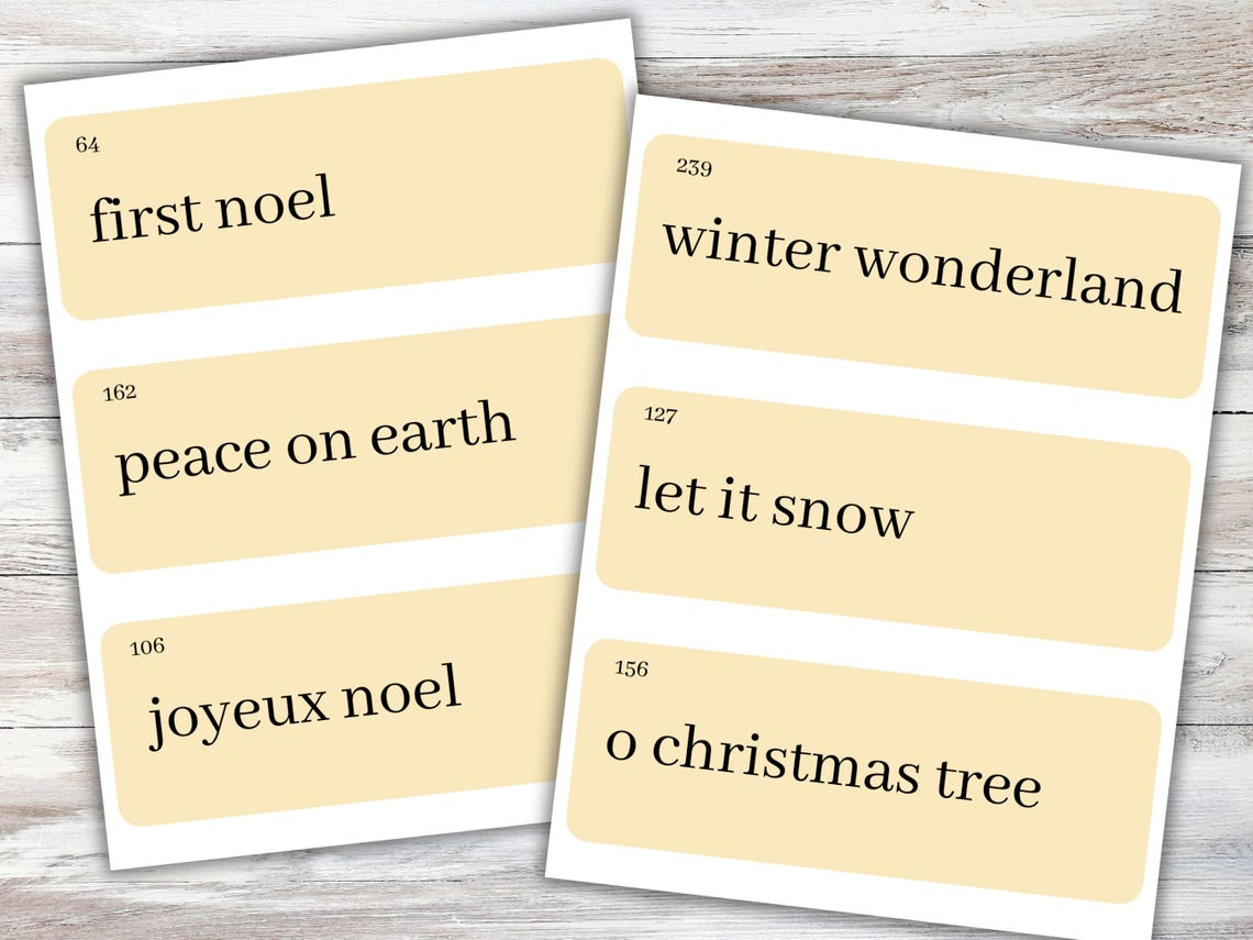 CHRISTMAS PHRASES FLASHCARDS Digital Download, 12 Large Vintage ...
