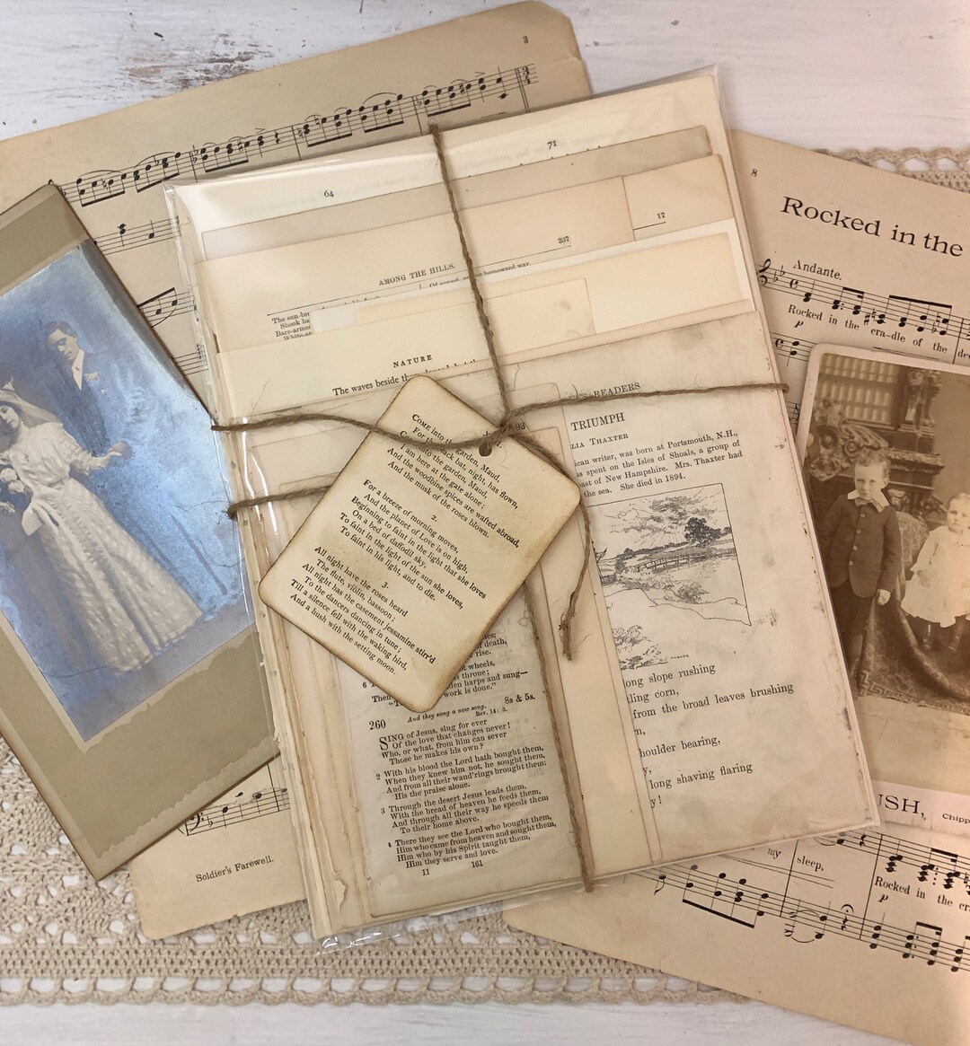Ephemera Pack, "the Poet" 20 Pgs Vintage Poetry Ephemera for Junk ...