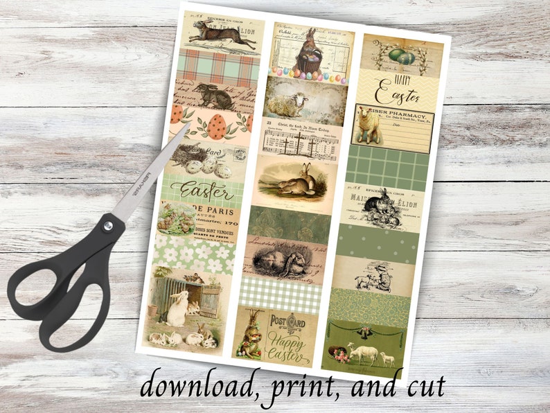 Printable EASTER STRIPS, Vintage Ephemera Digital Download for Junk ...