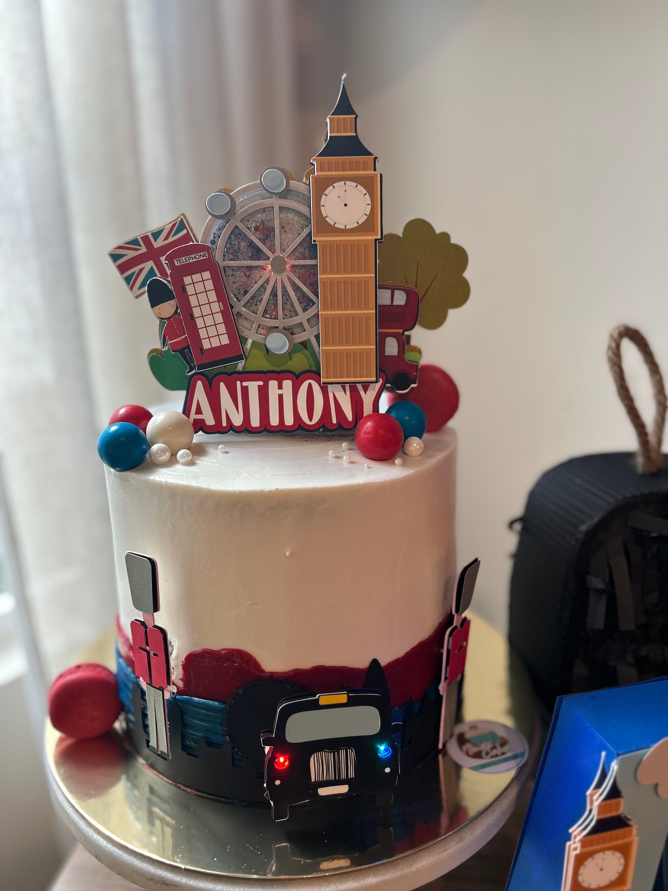 Custom Age and Number London Cake Topper - Etsy