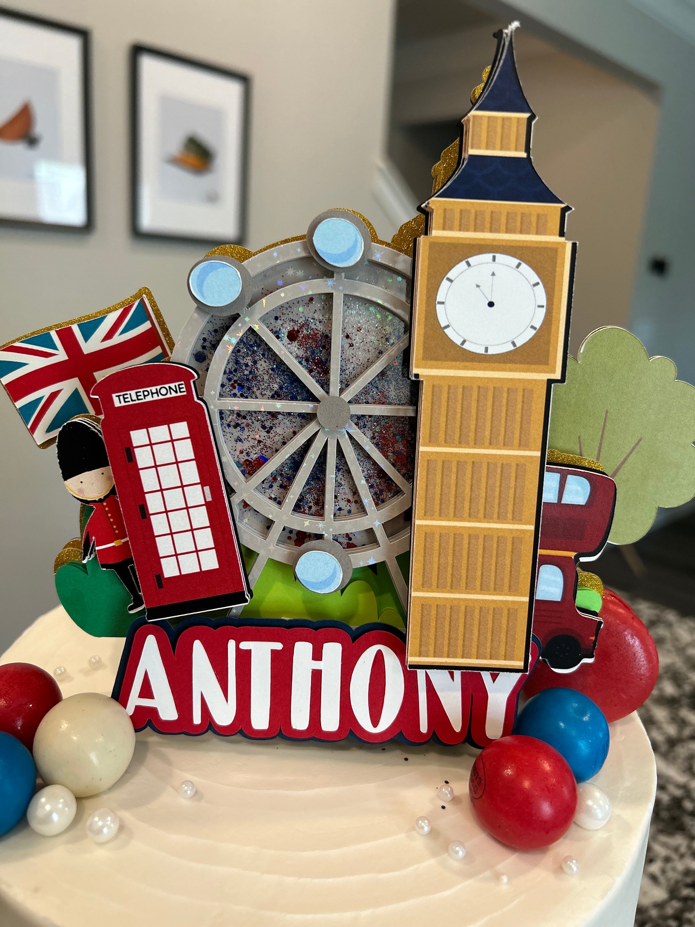 Custom Age and Number London Cake Topper - Etsy