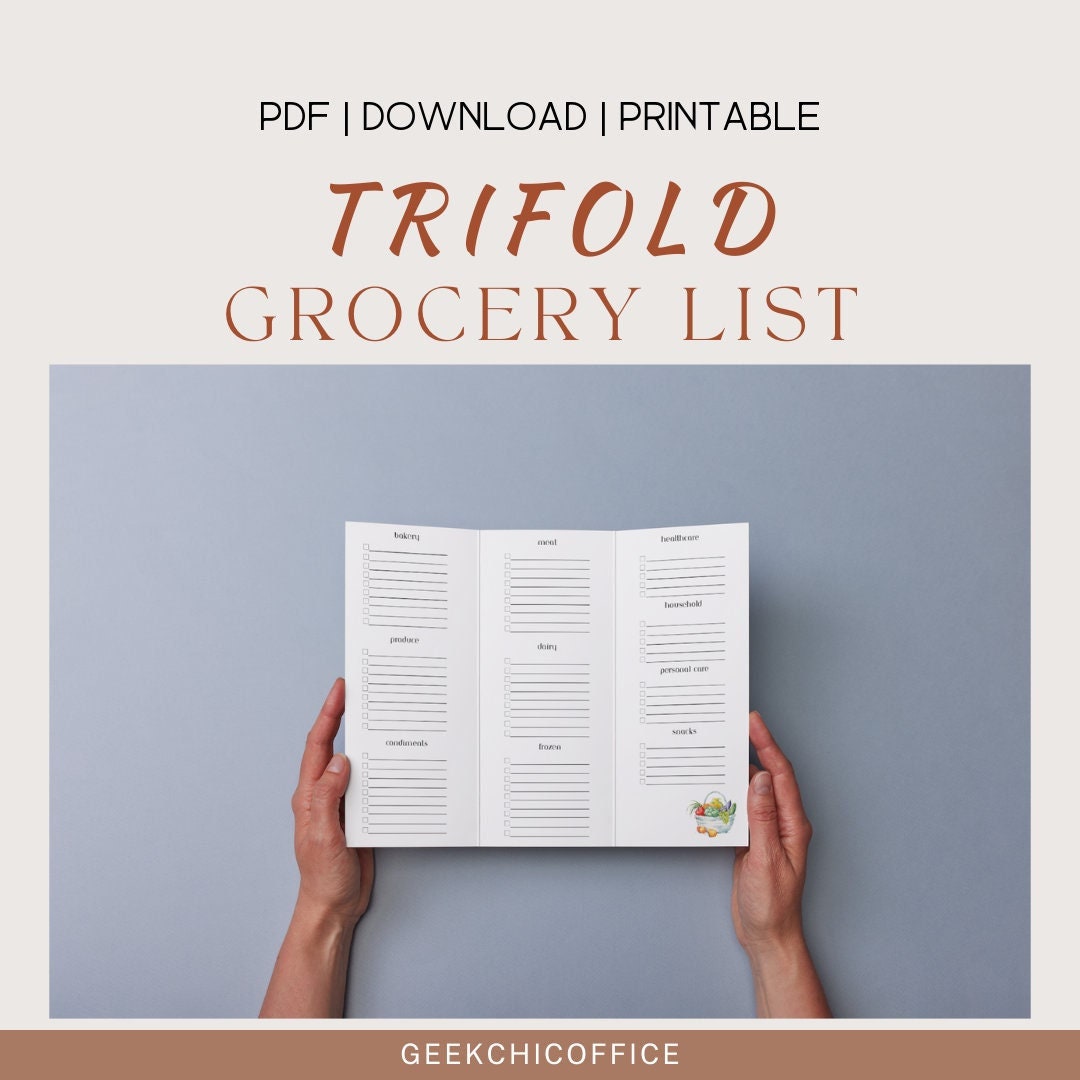 Trifold Farm Fresh Grocery List for Shopping and Convenience - Etsy