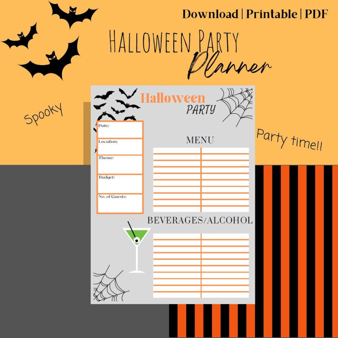 Halloween Party Printable Planner - Etsy