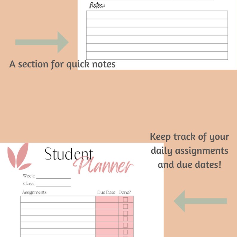 Student Printable PDF Planner Schedule - Etsy