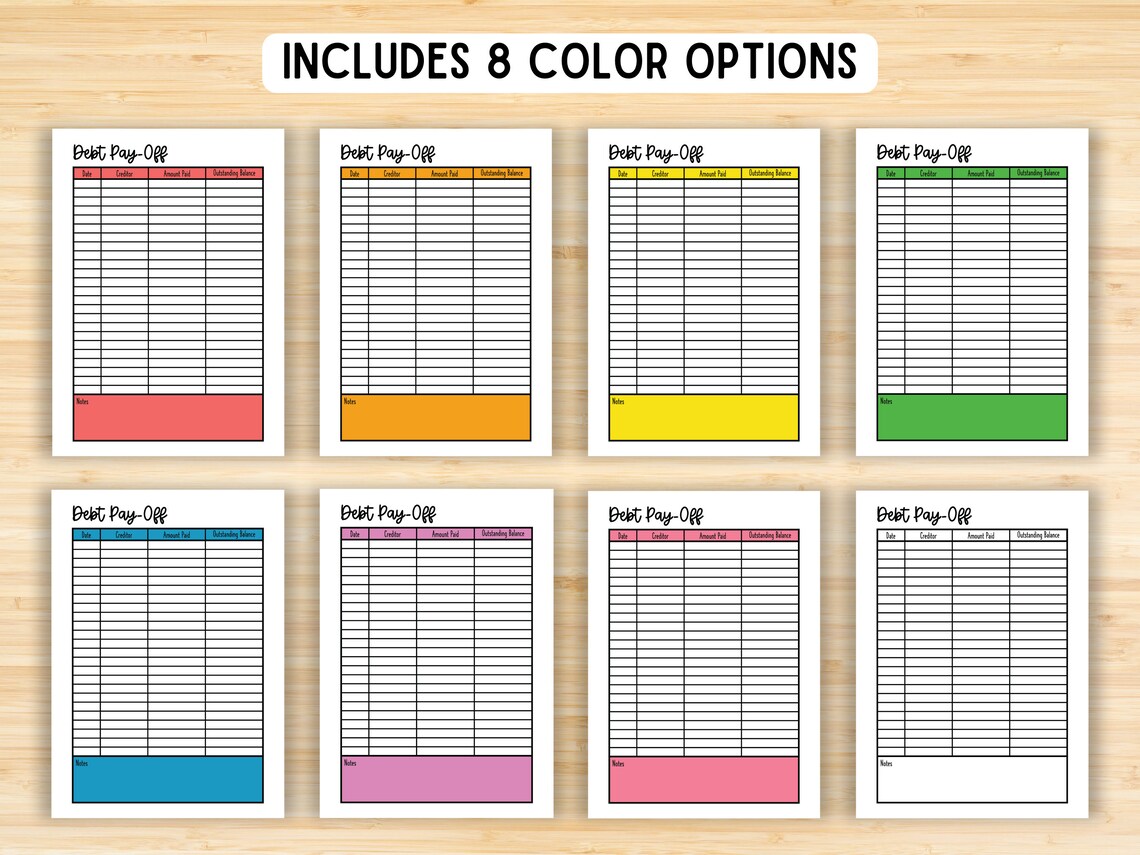 Debt Repayment, Printable Debt Tracker, Debt Payoff Tracker, Finance ...