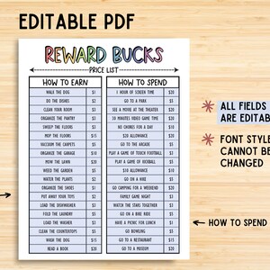 Kids Reward Bucks, Mom Bucks, Reward System for Kids, Chore Bucks, Good ...