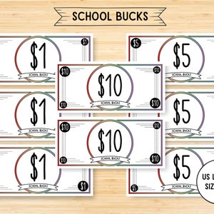School Bucks Printable, School, Teacher, Homeschool, Remote Learning ...