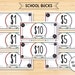 School Bucks Printable, School, Teacher, Homeschool, Remote Learning ...