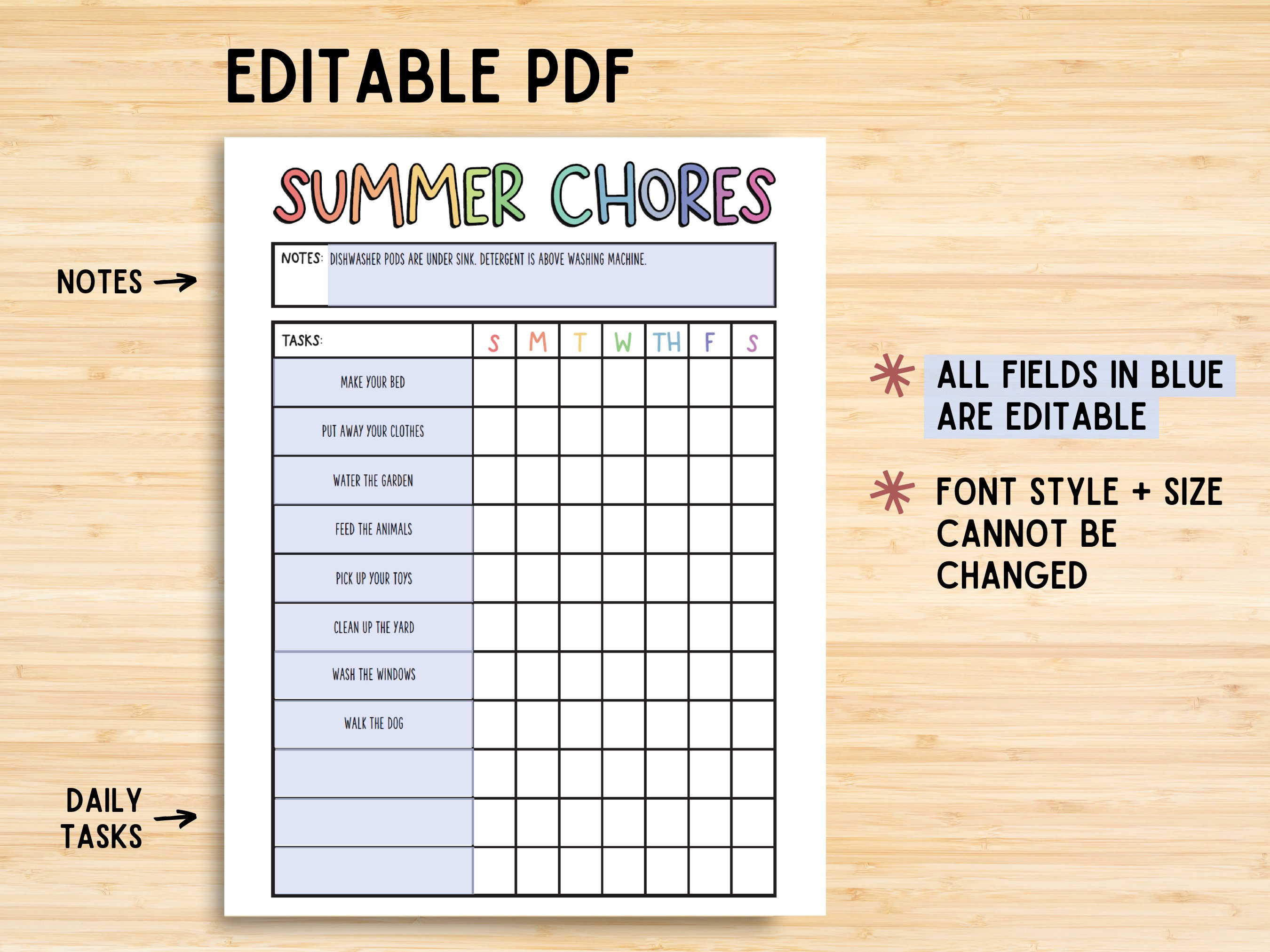 Editable Summer Bundle Screen Time Checklist Daily Routine - Etsy
