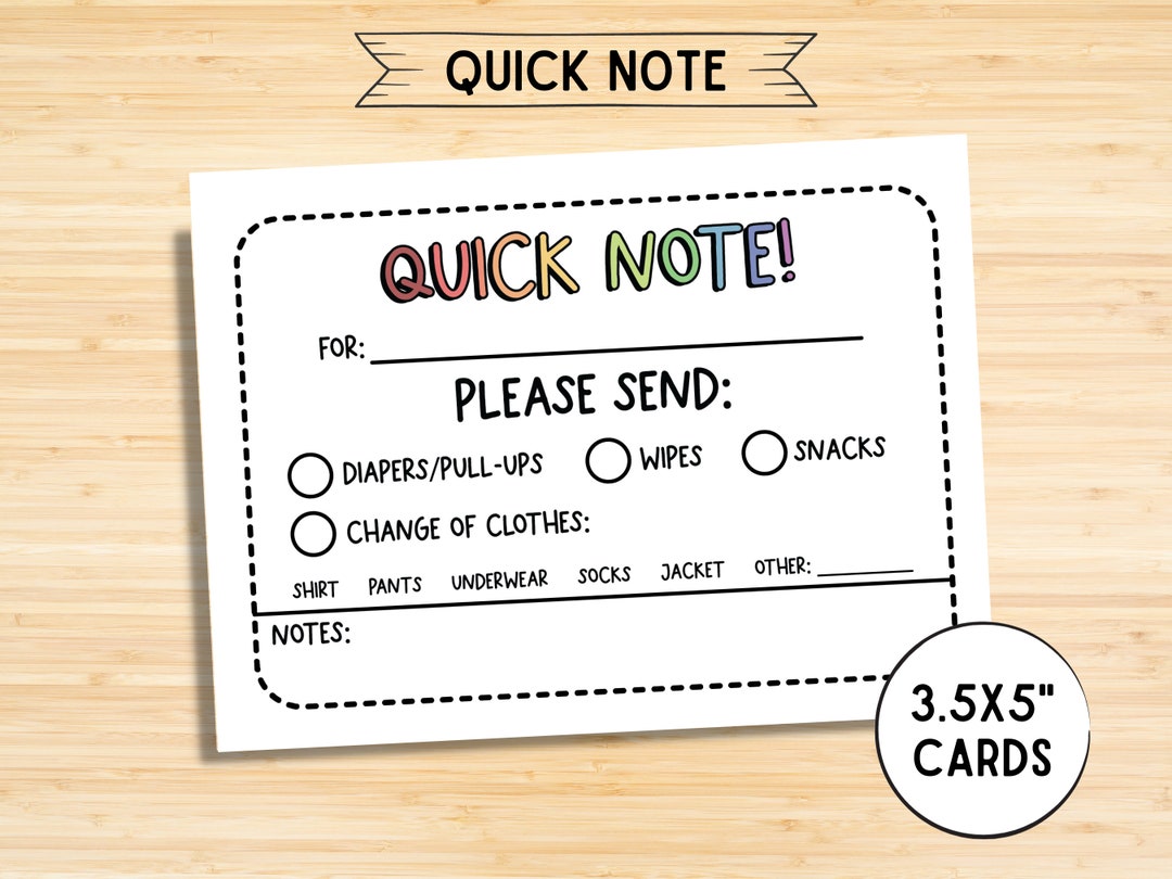 Daycare Note, Home Daycare Mail, Daycare Folder, Note From Teacher ...