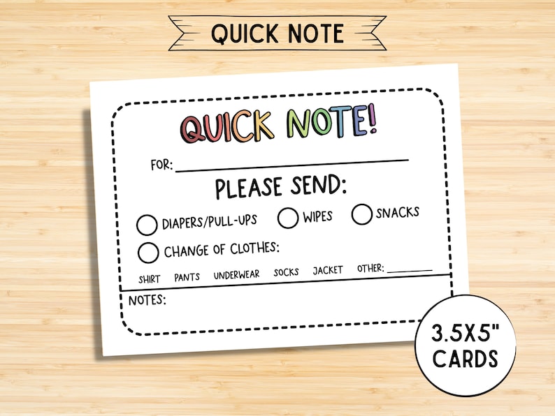 Daycare Note, Home Daycare Mail, Daycare Folder, Note From Teacher ...