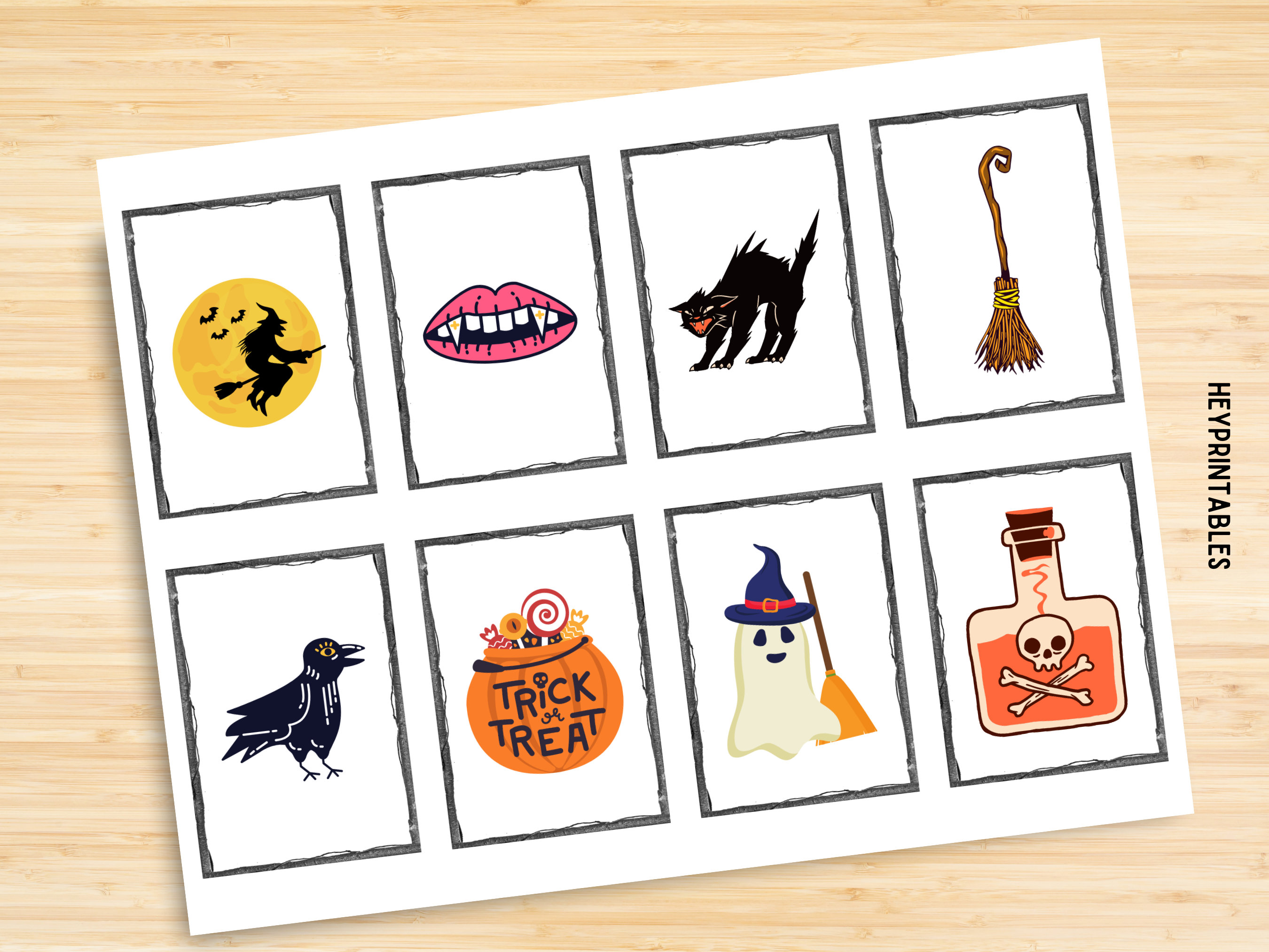 Halloween Memory Game, Printable Halloween Matching Game, Fall Game for ...