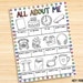 Favorites Survey, All About Me Printable, Questionnaire, My Favorite ...