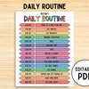 Daily Routine, Printable Daily Routine, Responsibility Chart, Chore ...