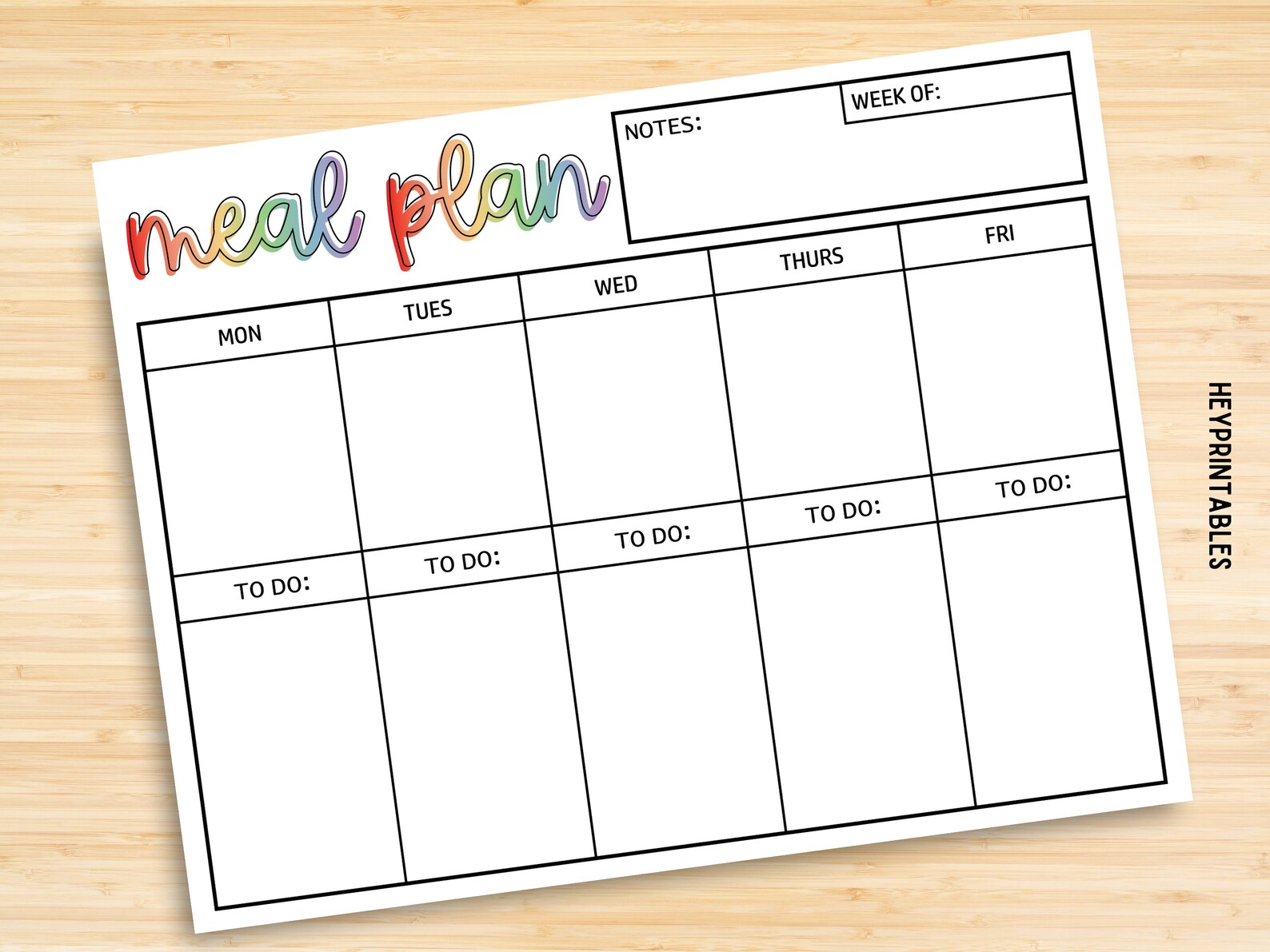 Editable Menu Planner, Printable Meal Planner, Grocery List and Notes ...