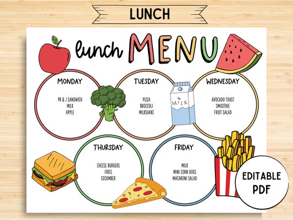 Little Menus Printables Pretend Play Menus Kids Breakfast - Etsy Canada