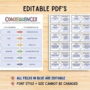 Behavior Consequence Chart Ultimate Bundle Pdfs, Consequence for My Own ...
