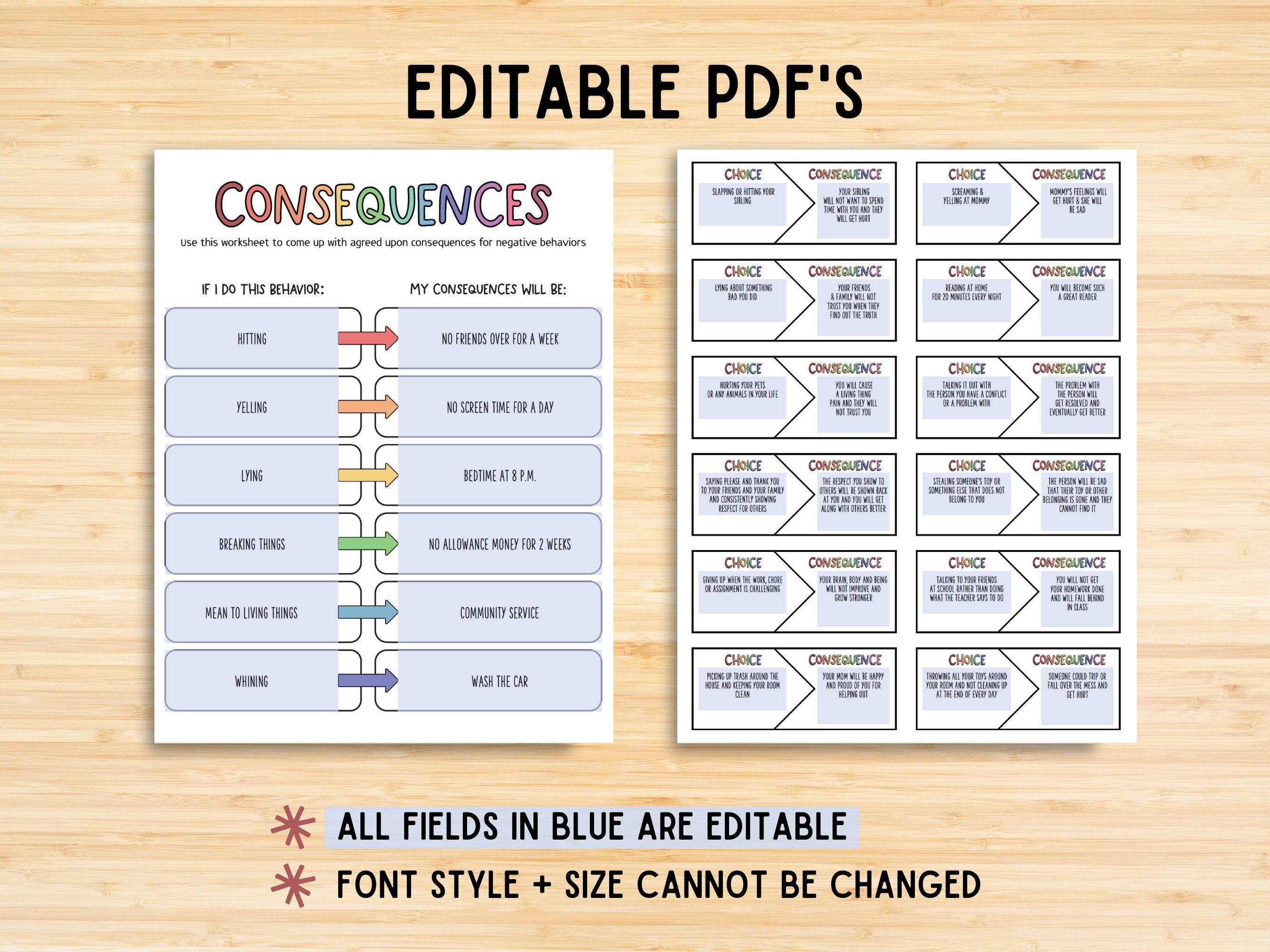 Behavior Consequence Chart Ultimate Bundle Pdfs Consequence - Etsy