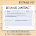 Printable Editable Weekly Behavior Tracker and Behavior Contract, Life ...