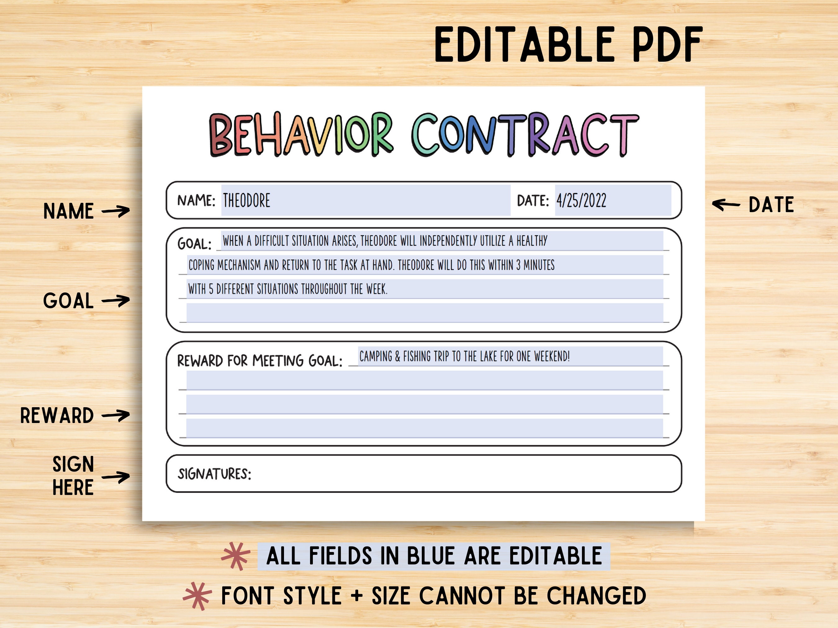 Printable Editable Weekly Behavior Tracker and Behavior - Etsy