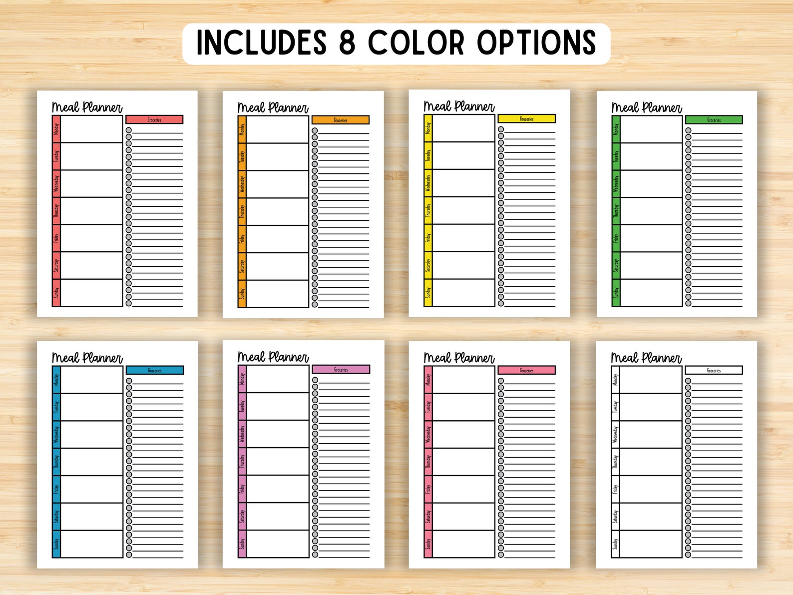 Meal Planner, Groceries Planner, Weekly Menu Planner, Meal Prep, Health ...
