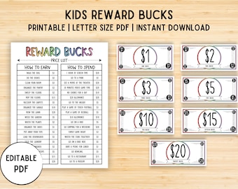 Kids Reward Bucks, Mom Bucks, Reward System for Kids, Chore Bucks, Good ...