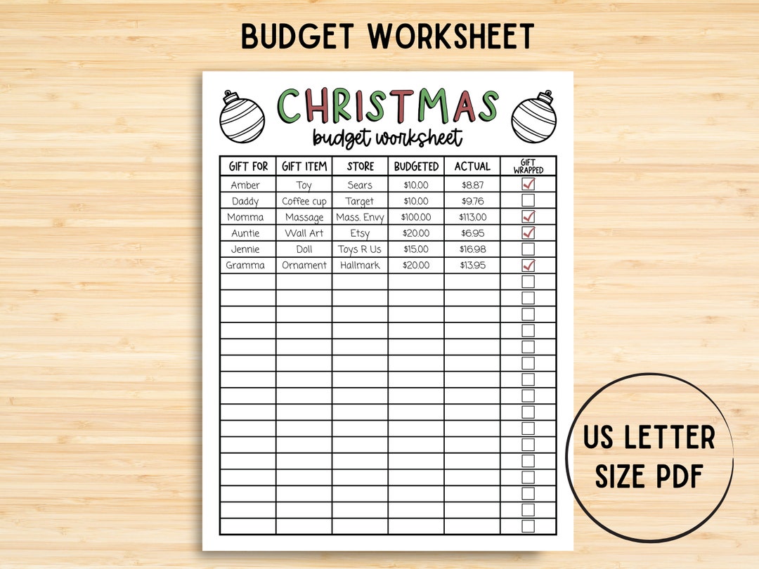 Holiday Planners, Christmas Menu, Budget, Christmas Shopping Budget ...
