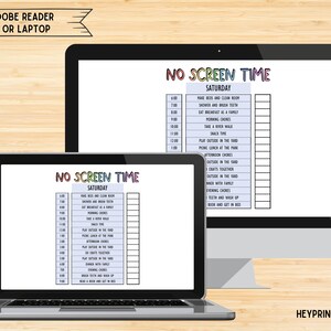 Screen Time Chore Chart, Editable Screen Time Schedule, Printable ...