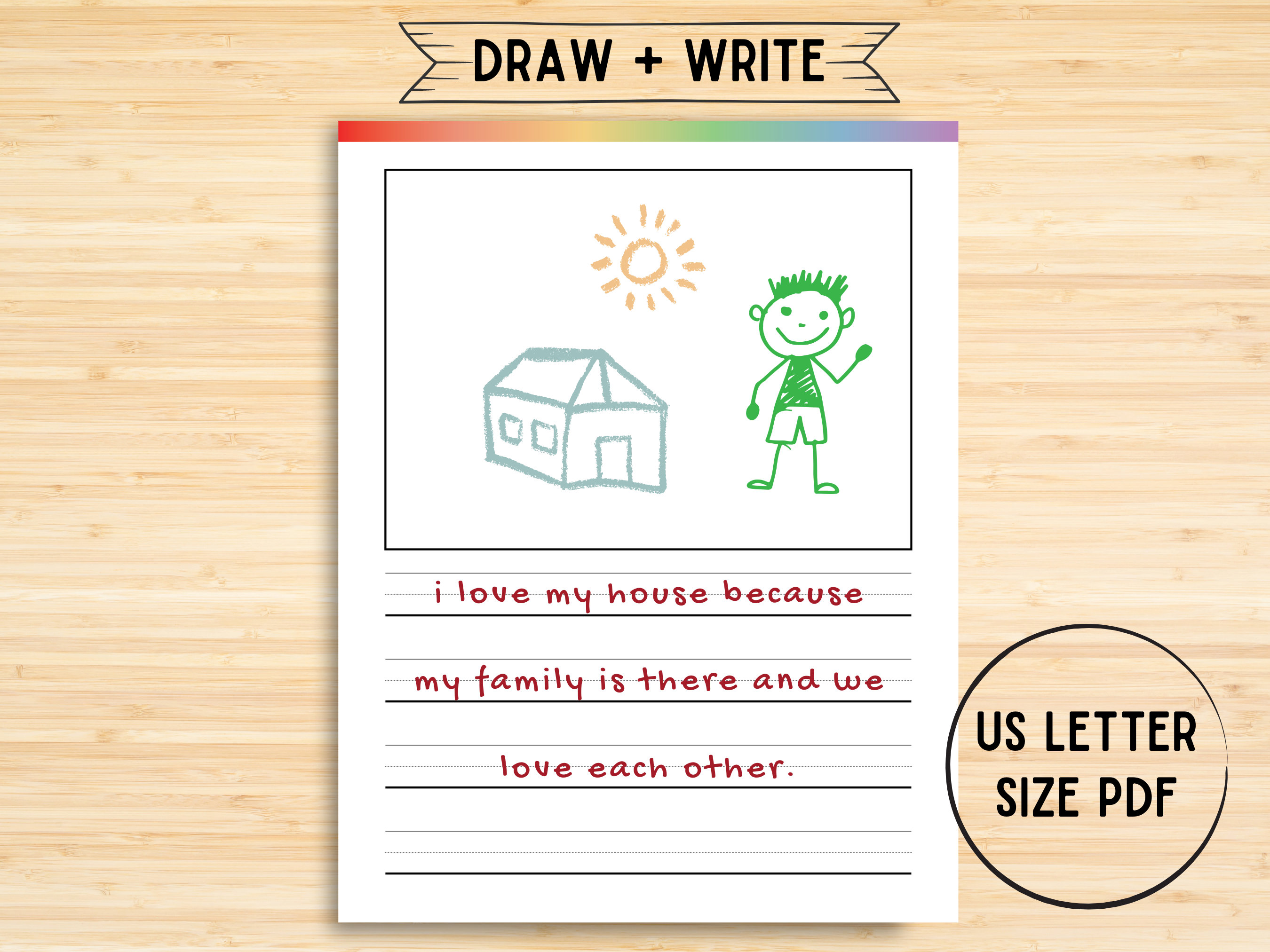 Printable Kids Story Paper, Children's Draw and Write Template, Kids ...