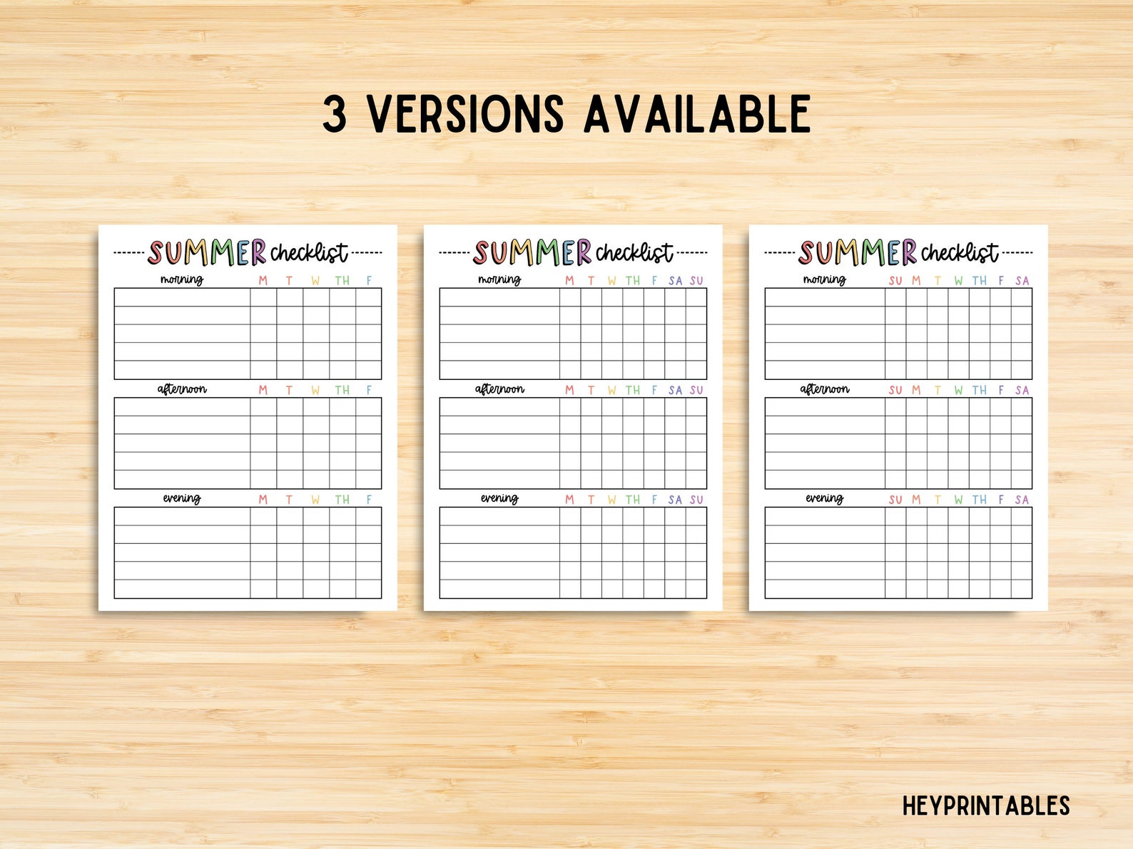 Chore Chart, Printable Editable Summer Daily Checklist for Kids, Chore ...