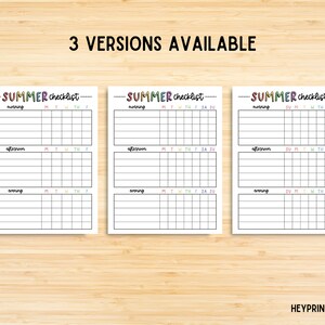 Chore Chart, Printable Editable Summer Daily Checklist for Kids, Chore ...