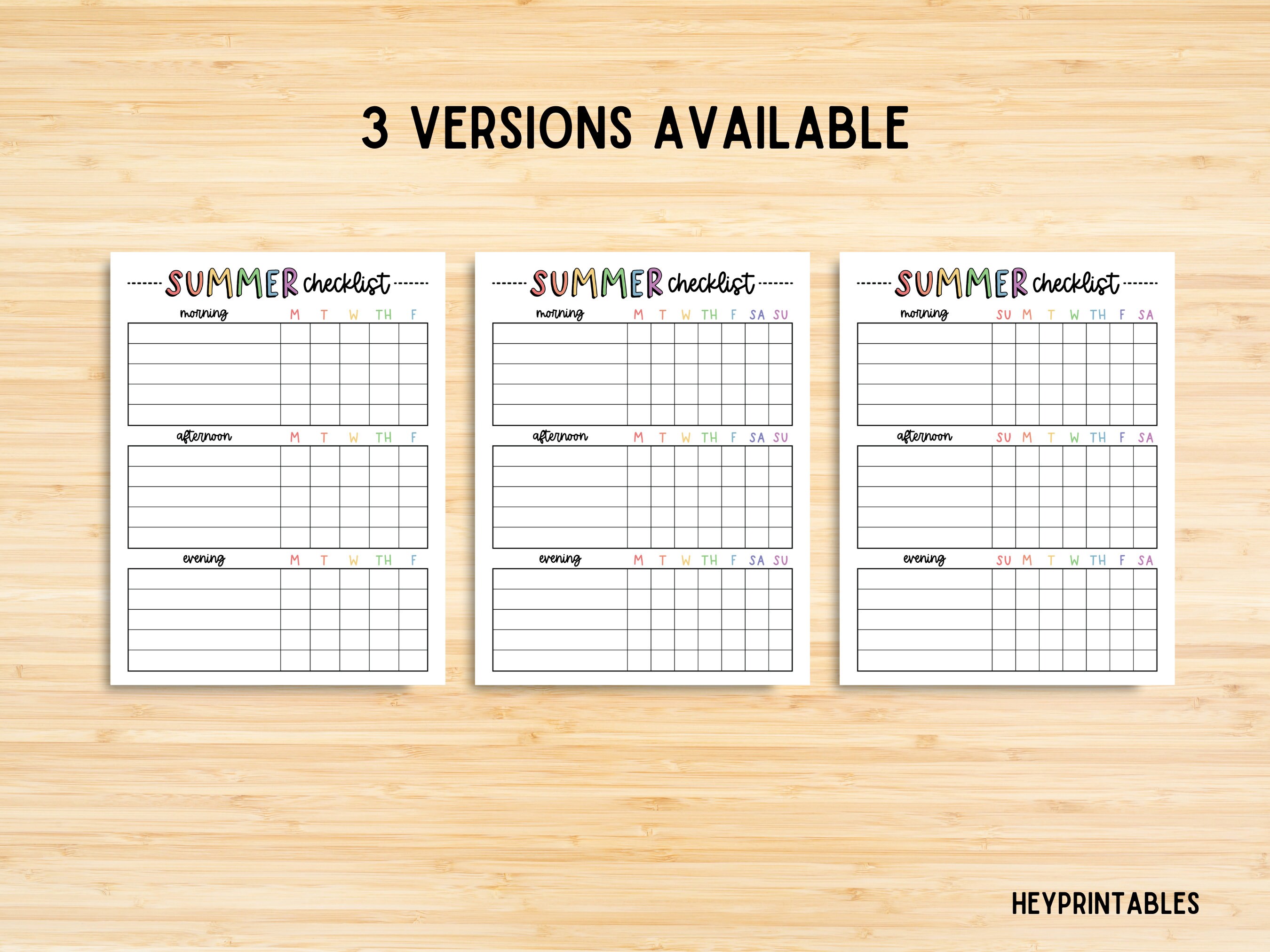 Chore Chart, Printable Editable Summer Daily Checklist for Kids, Chore ...