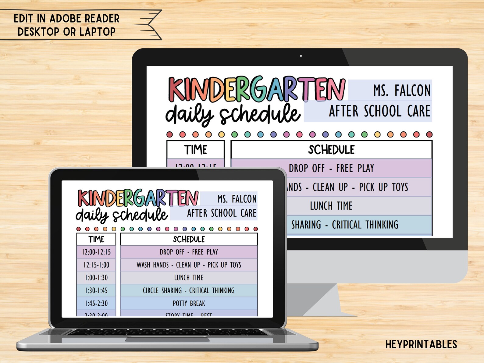 Daycare Daily Schedule, Kindergarten, Kids Daily Schedule Template ...